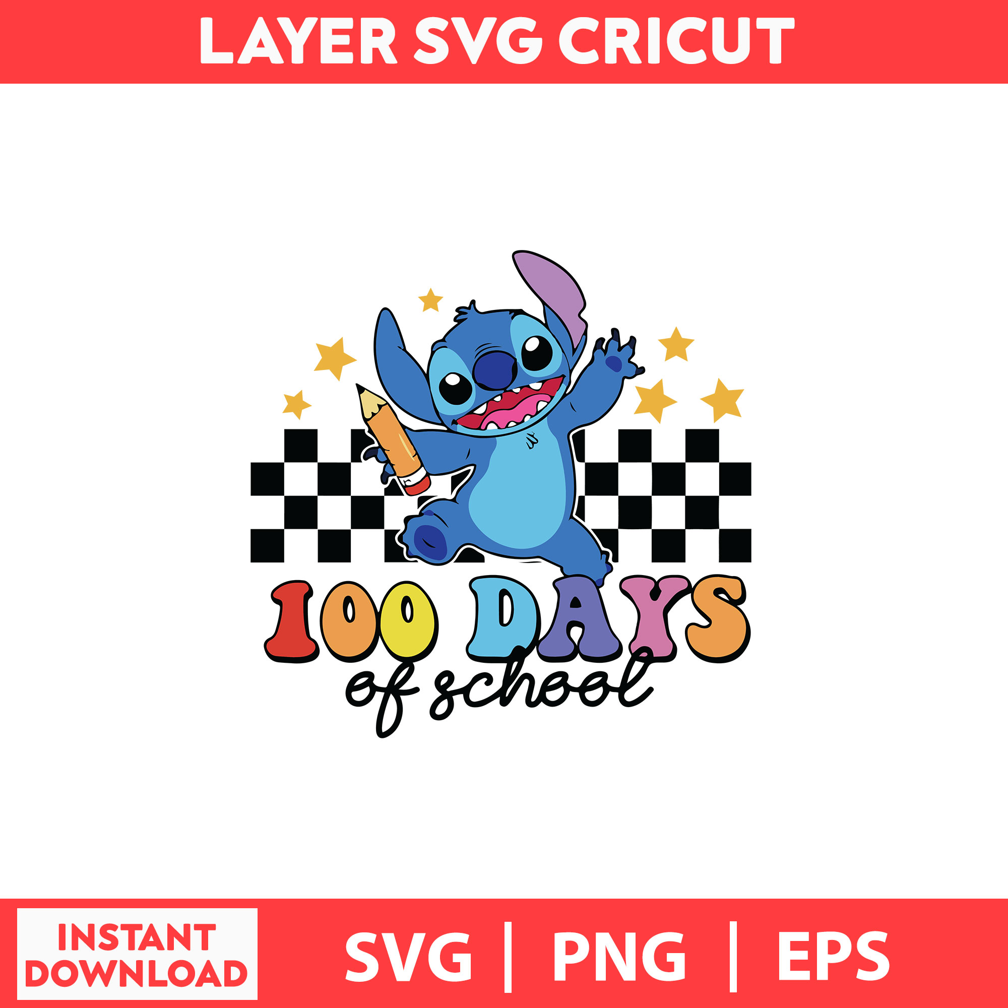 Disney Stitch 100 Days Of School Svg, Way Dabbing Through 10 | Inspire ...