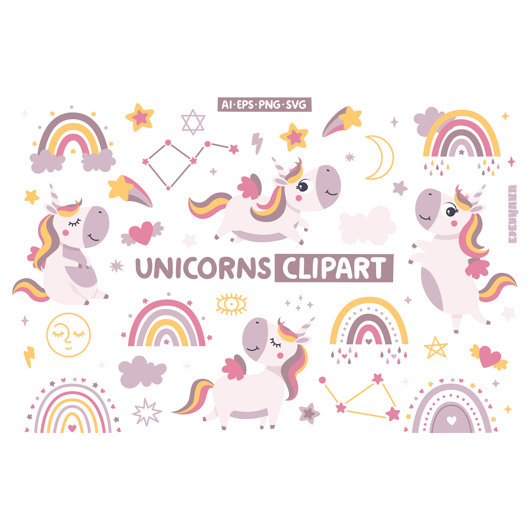 Unicorn SVG, Unicorn PNG, Unicorn clipart, Rainbow SVG - Inspire Uplift