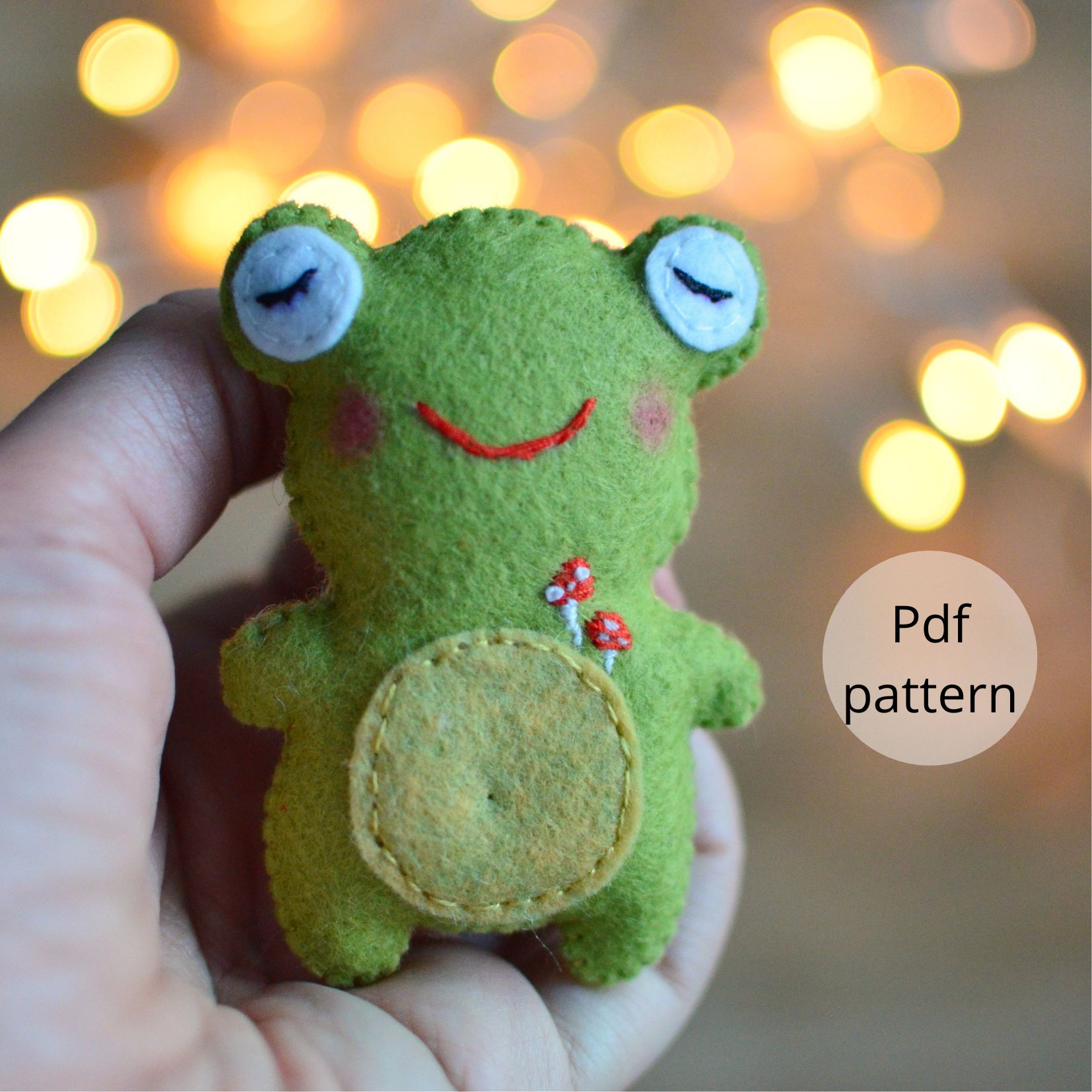 Mini Frog PDF sewing pattern ,plush animal pattern,pocket hu | Inspire ...