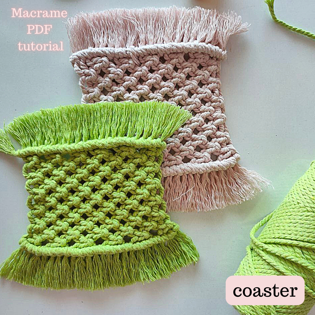 Macrame Coaster PDF Pattern / Macrame Coaster Instructions / | Inspire ...
