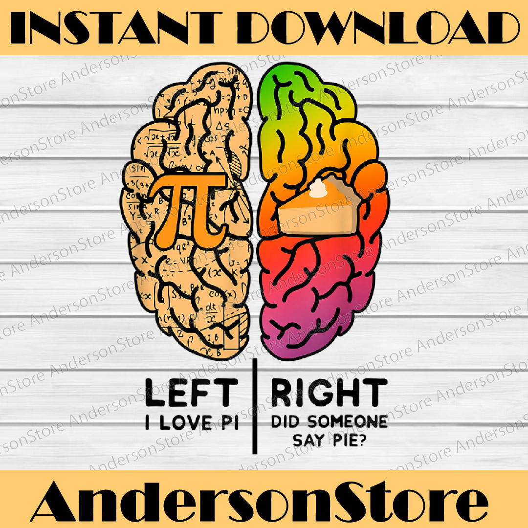 I Love Pi Brain Pi Day Funny Math Pie Dad Joke Mathematician | Inspire ...