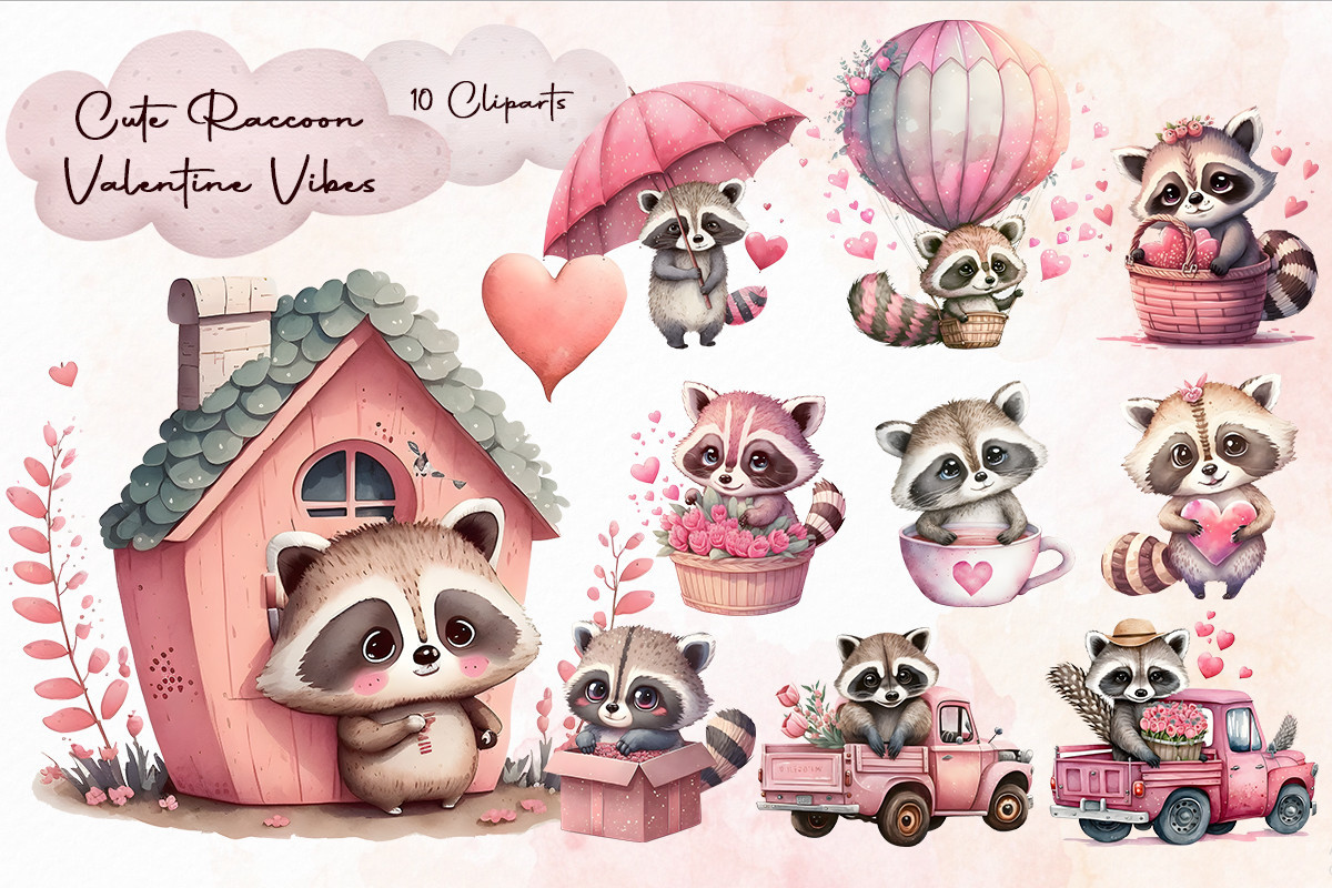 Cute Raccoon Clipart