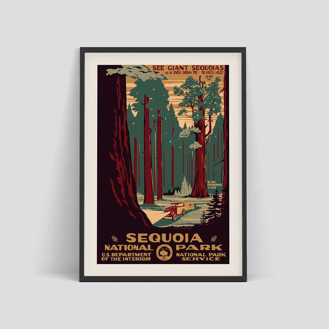 Sequoia National Park - vintage WPA poster, 1938 | Inspire Uplift