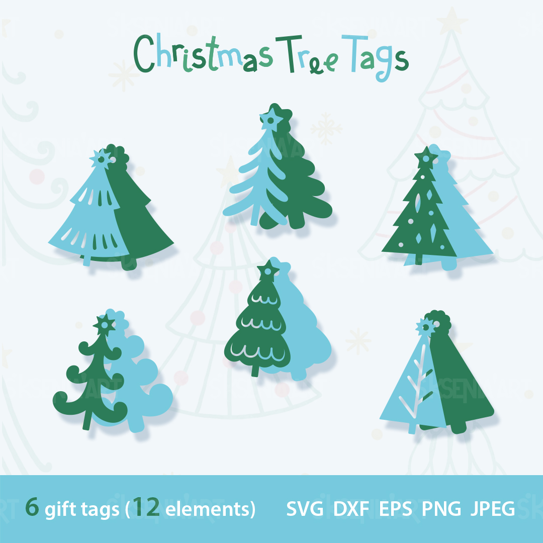 Christmas Tree Gift Tag, Bundle of Tags SVG, Gift Label Tag | Inspire ...