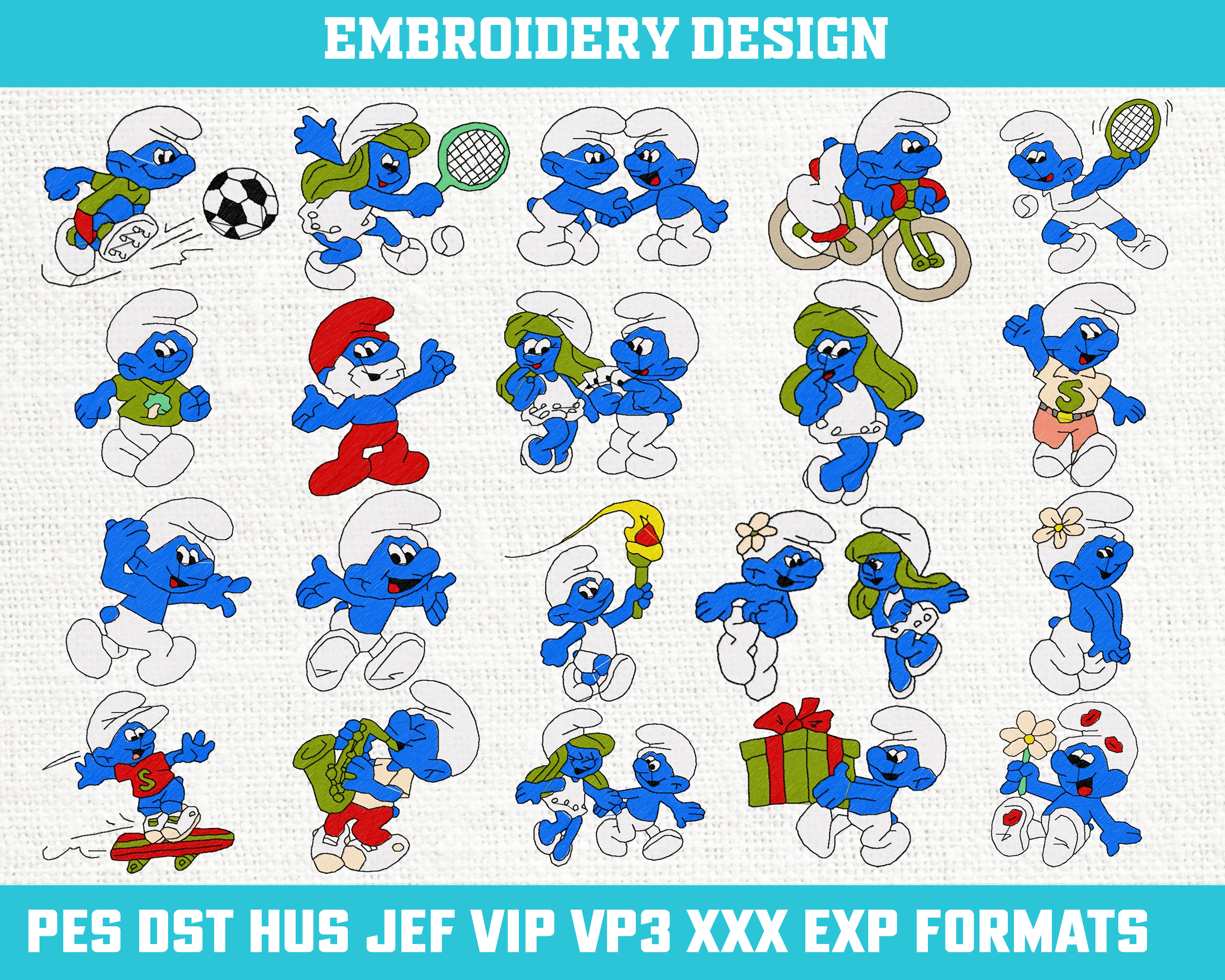 Smurfs Embroidery Design, Smurfs Embroidery Design, Smurfs M | Inspire ...