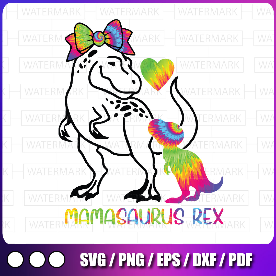 Mamasaurus Rex Svg, Mommy Tie Dye Mother Baby Svg Png, Mamas - Inspire ...