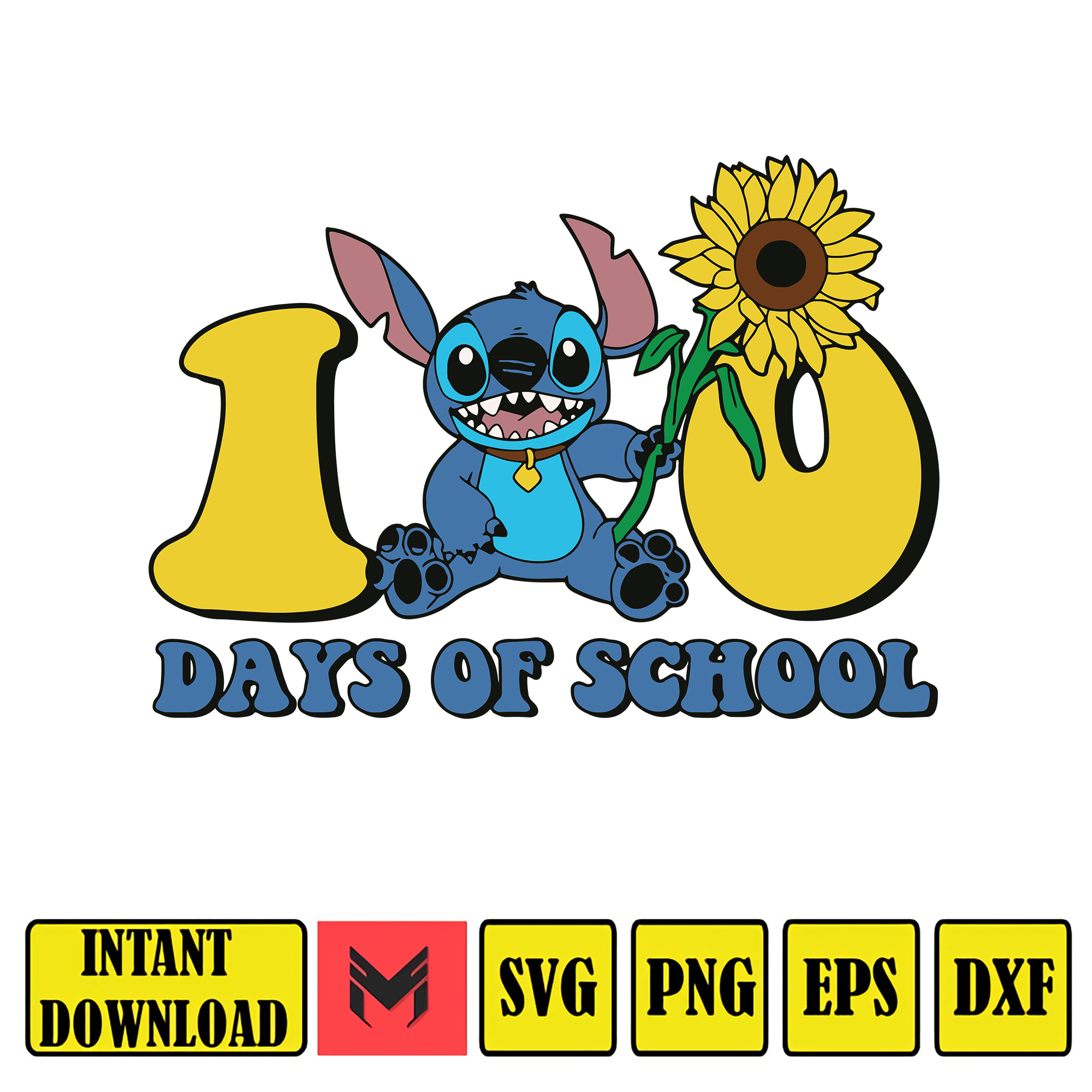100 Days of School Stitch SVG, Stitch 100 Day of School Svg, - Inspire ...