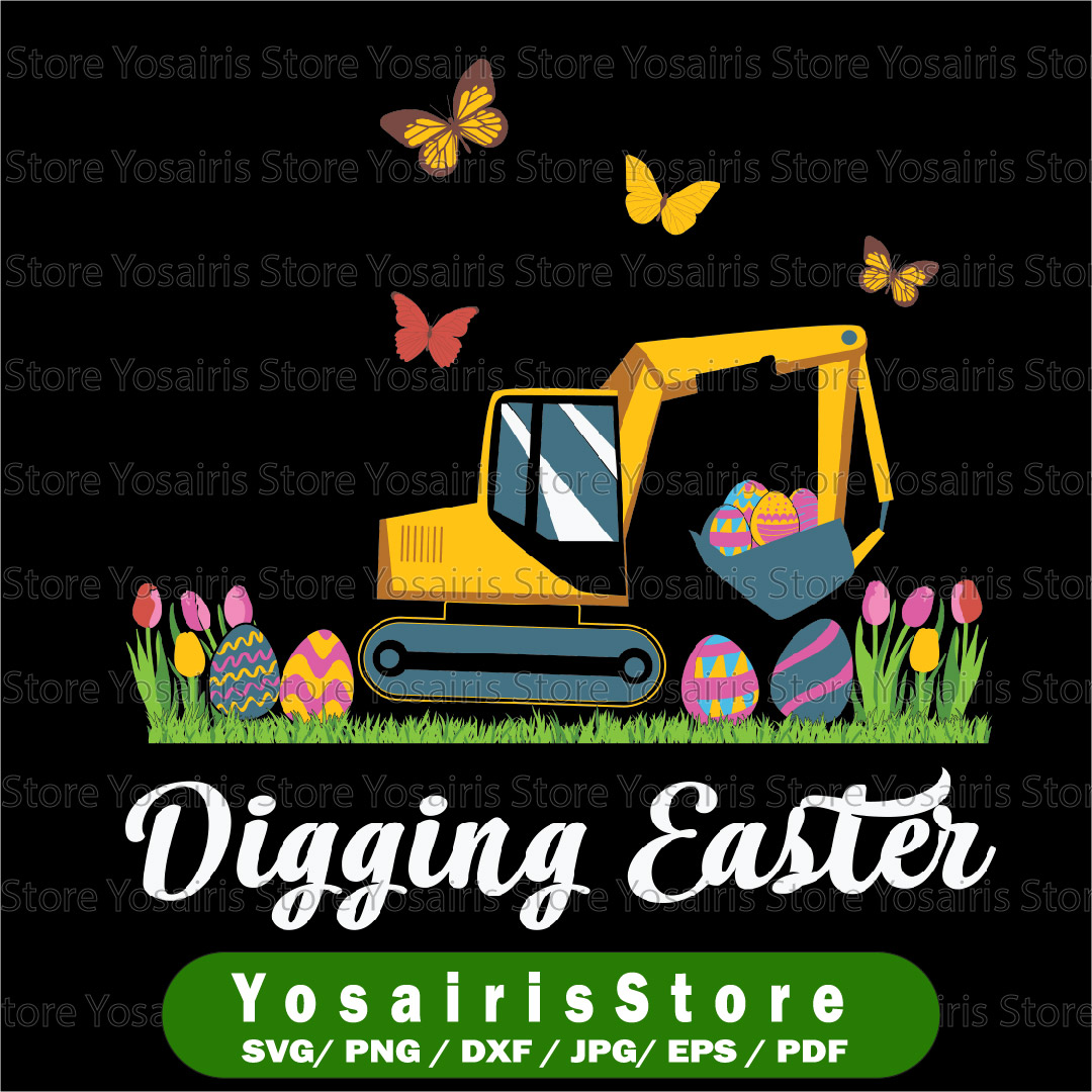 Digging Easter Excavator Construction, Happy Easter Day, Con - Inspire ...