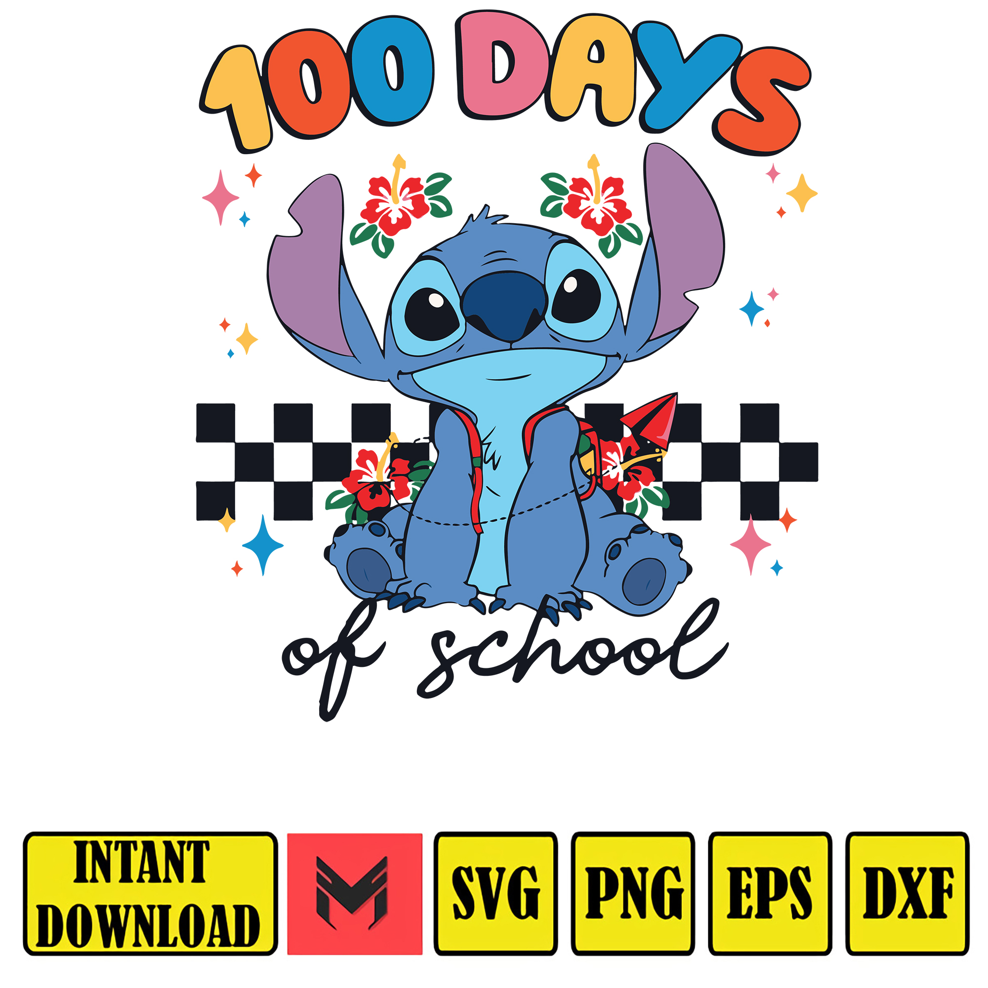 100 Days of School Stitch SVG, Stitch 100 Day of School Svg, - Inspire ...