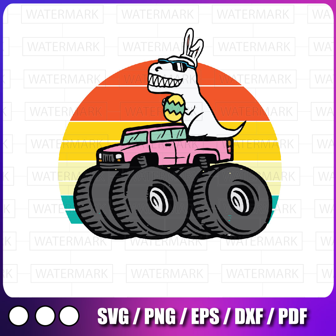Trex Bunny Egg On Monster Truck Svg, Easter Day T Rex Dino R | Inspire ...