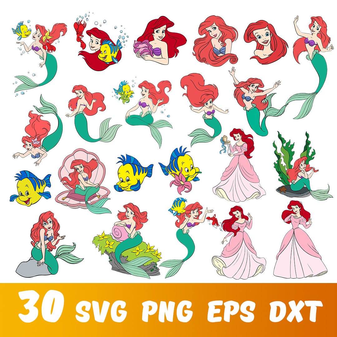 Little Mermaid Bundle SVG, Little Mermaid Cricut file, Merma | Inspire ...