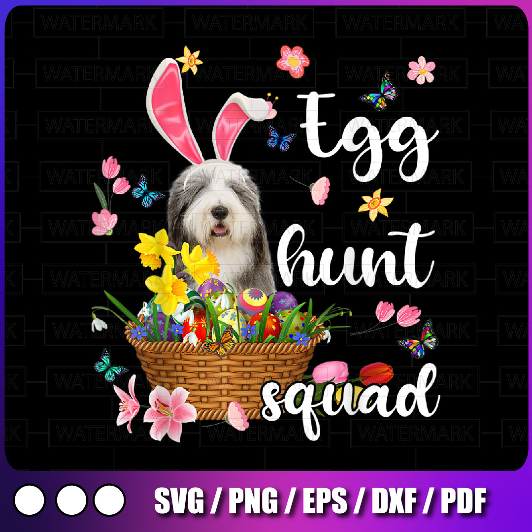 Old English Sheepdog Png, Happy Easter Day Colorful Egg Hunt - Inspire ...