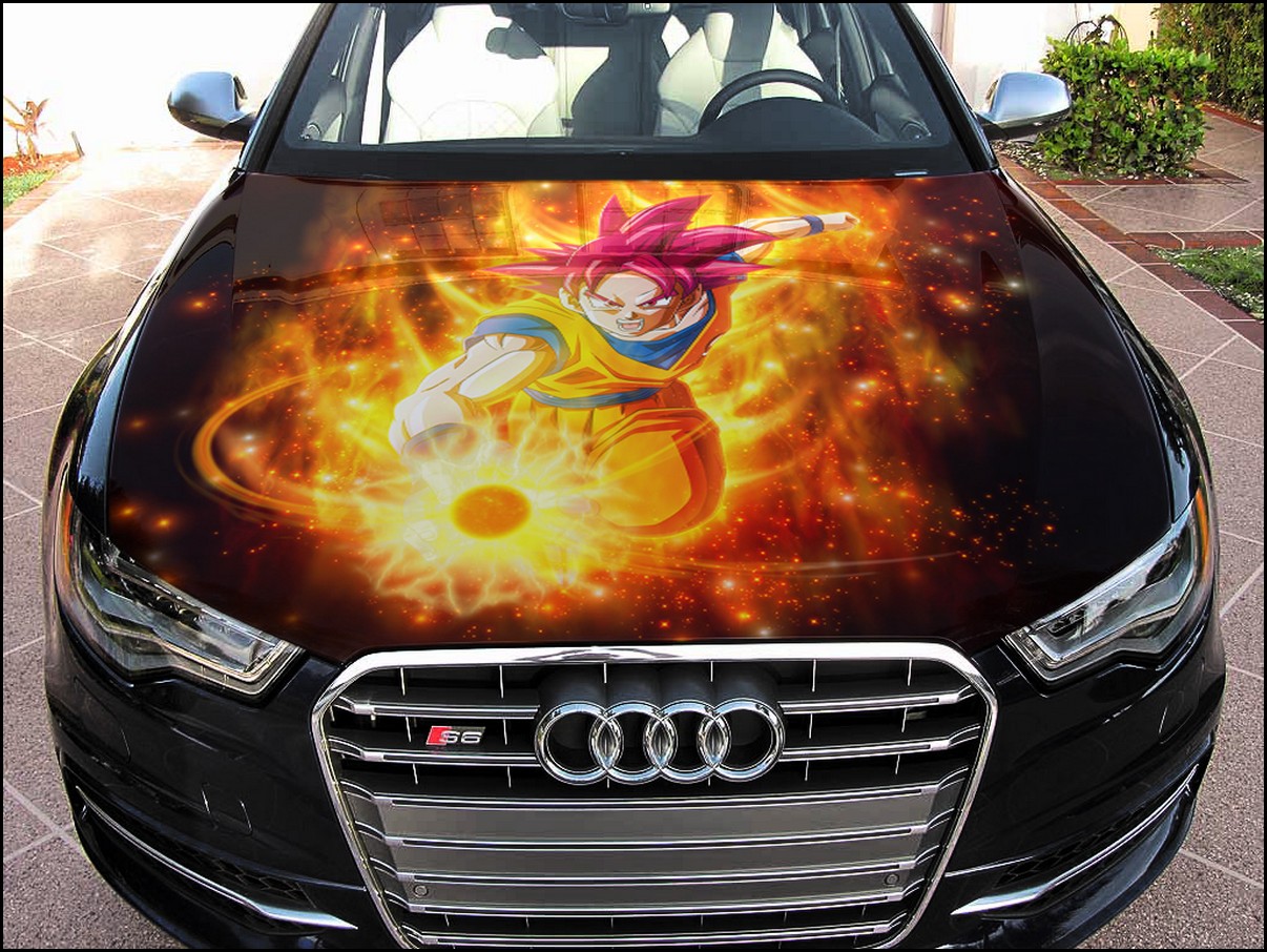 Anime Super Saiyan God Car Hood Wrap Full Color Graphics Dec | Inspire ...