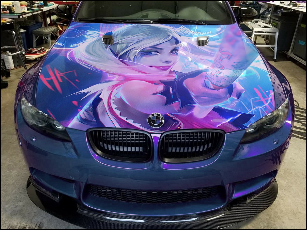Vinyl Car Hood Wrap Full Color Graphics Decal Harley Quinn S - Inspire ...