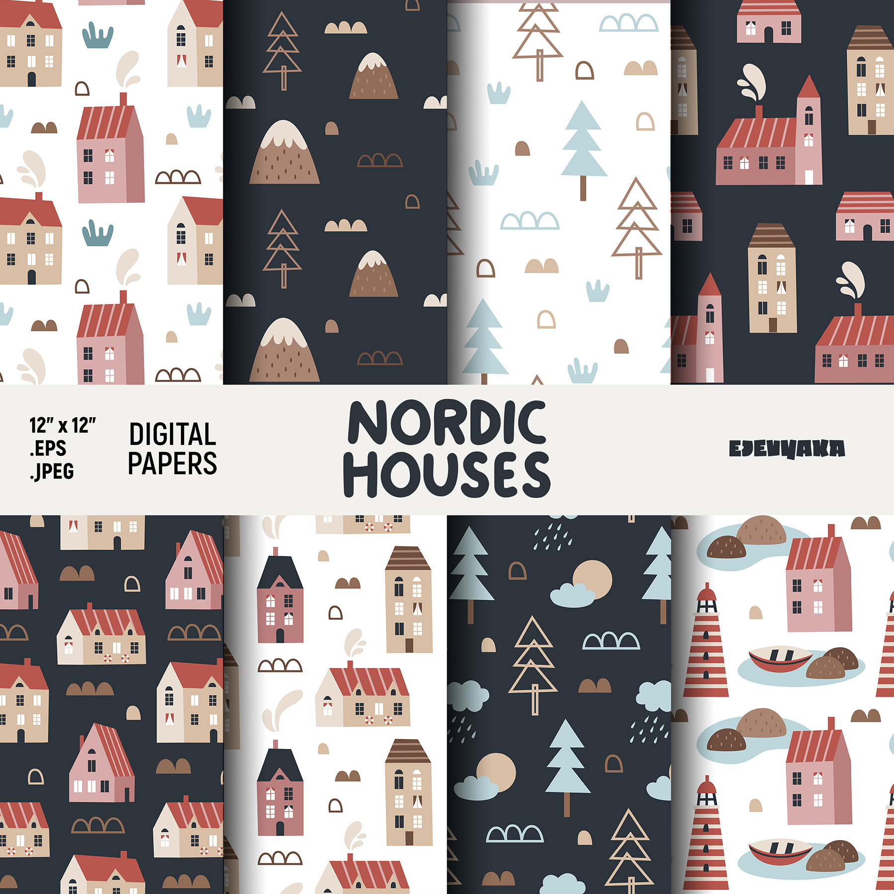 House Digital Paper, Travel Digital Paper, House Seamless Pa | Inspire ...