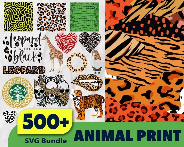 ANIMAL PRINT SVG BUNDLE - SVG, PNG, DXF, EPS, PDF Files For | Inspire ...