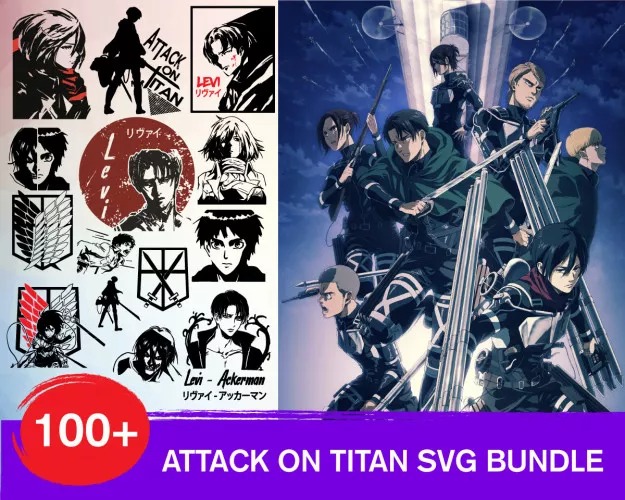 100 ATTACK ON TITAN SVG BUNDLE - SVG, PNG, DXF, EPS, PDF Fi - Inspire ...