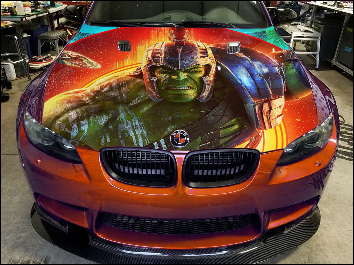 Vinyl Car Hood Wrap Full Color Graphics Decal Hulk Sticker 3 - Inspire ...