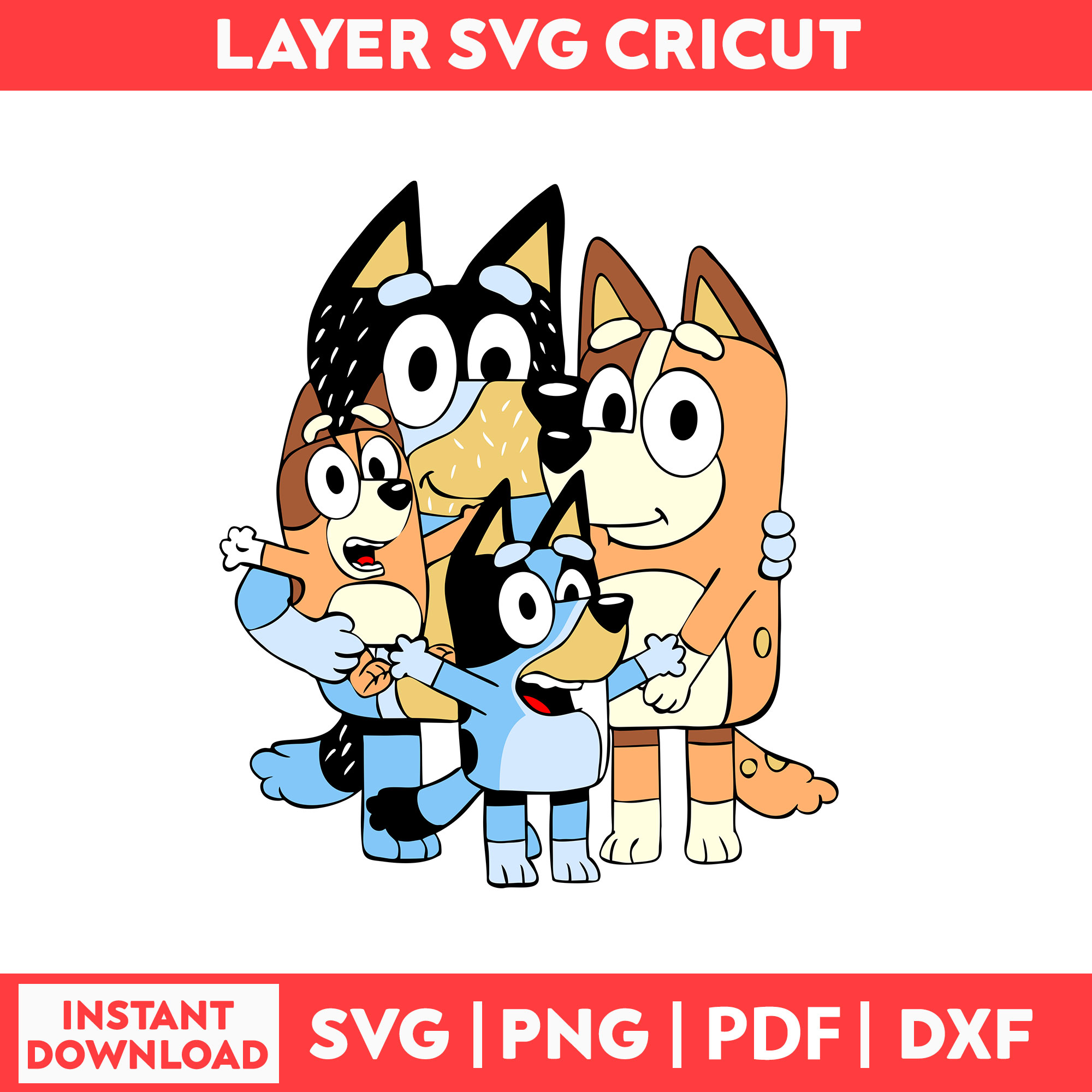 Bluey Window Art Suncatchers For Kids Svg, Bluey Birthday Sv | Inspire ...