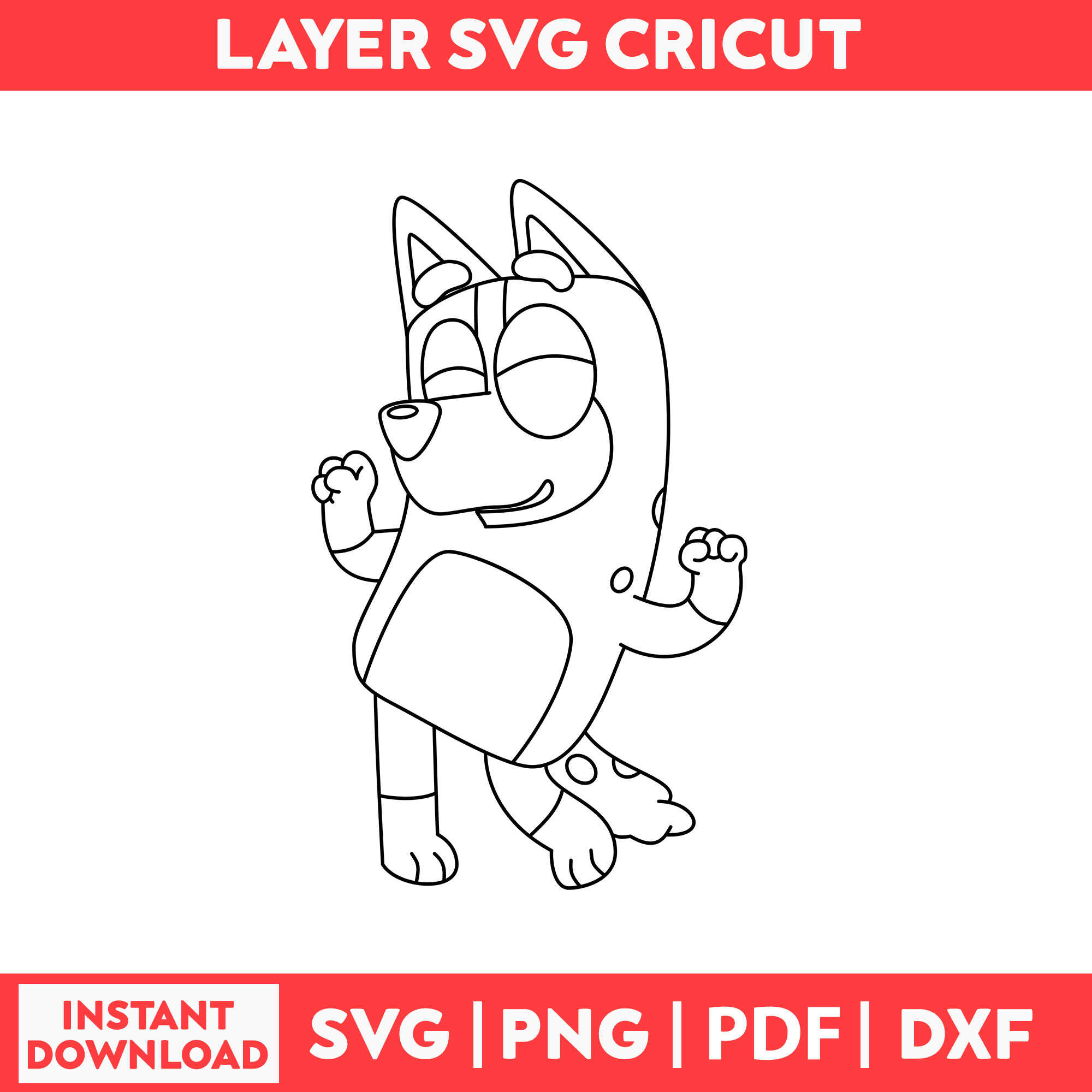 Disegni Di Bluey Coloring Svg, Bluey Birthday Svg, Bluey Cha - Inspire ...