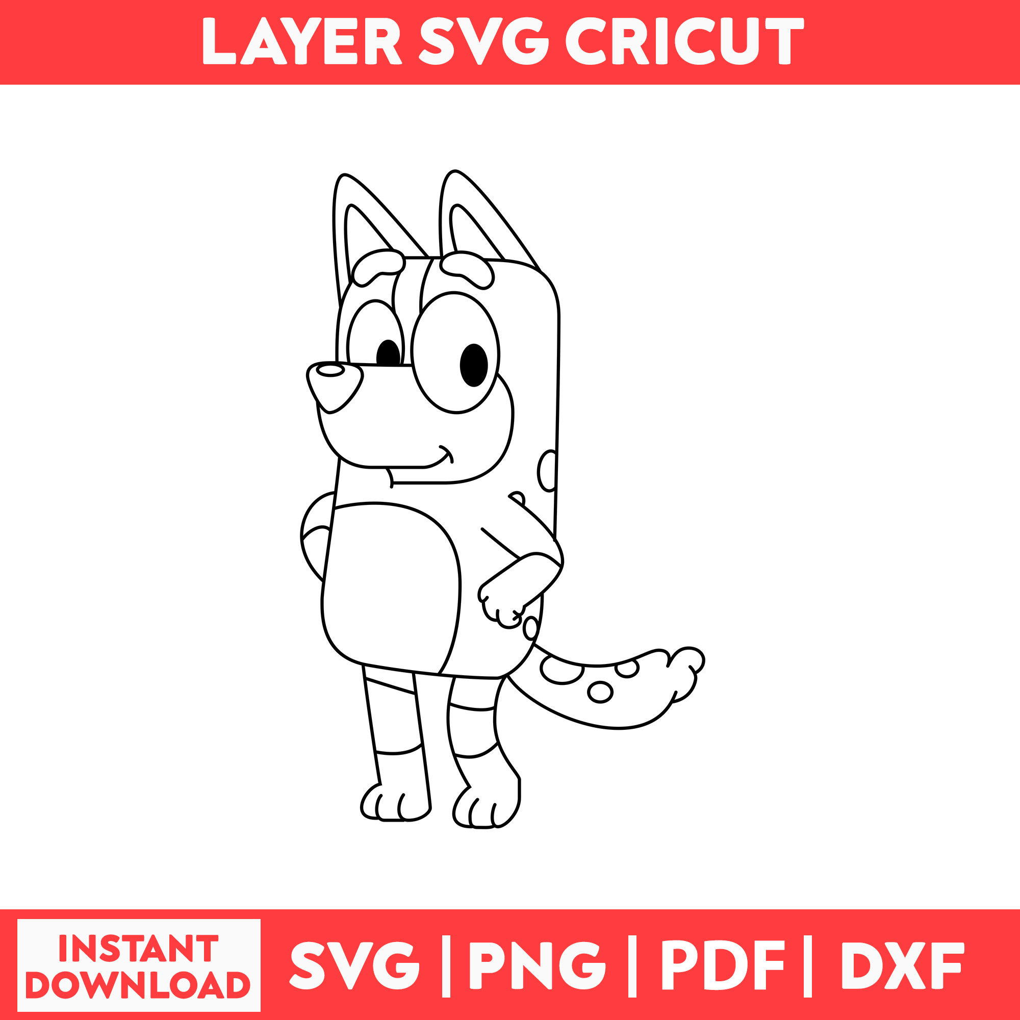 Bluey Coloring Pages Svg, Bluey Birthday Svg, Bluey Characte | Inspire ...