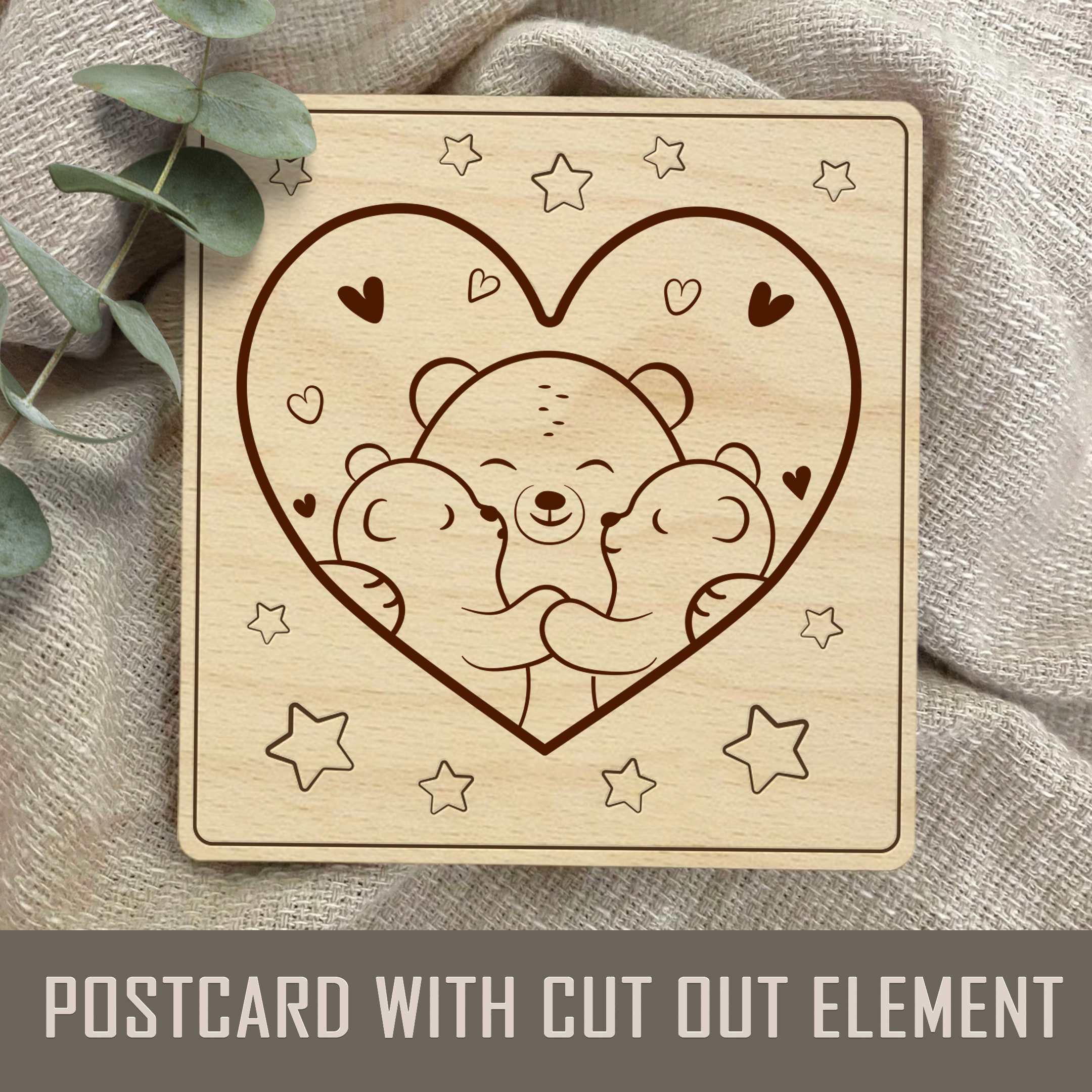 Postcard with a cut-out heart insert. Mothers Day. Valentine | Inspire ...