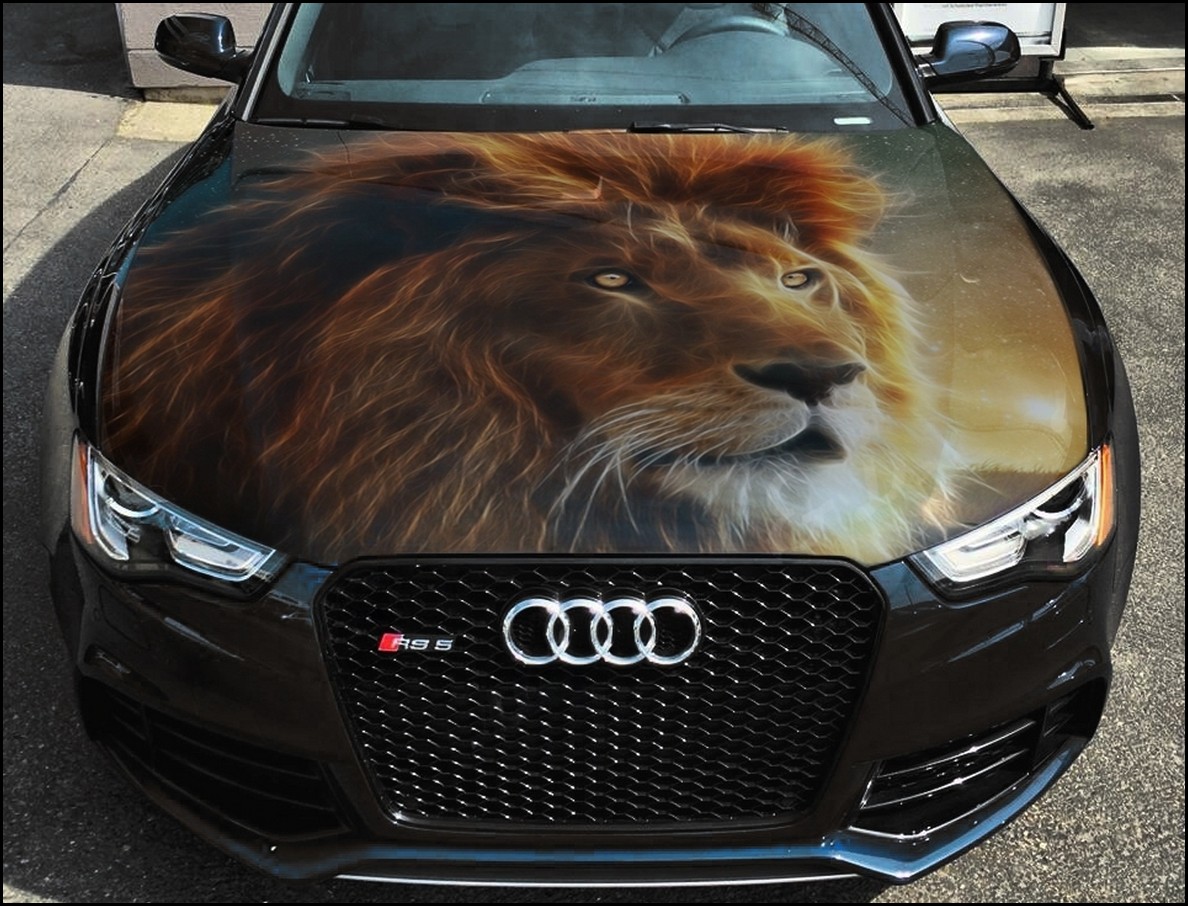 Vinyl Car Hood Wrap Full Color Graphics Decal Lion Sticker 4 | Inspire ...