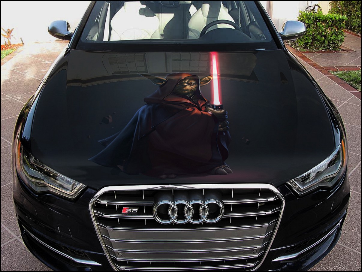 Vinyl Car Hood Wrap Full Color Graphics Decal Master Yoda St | Inspire ...