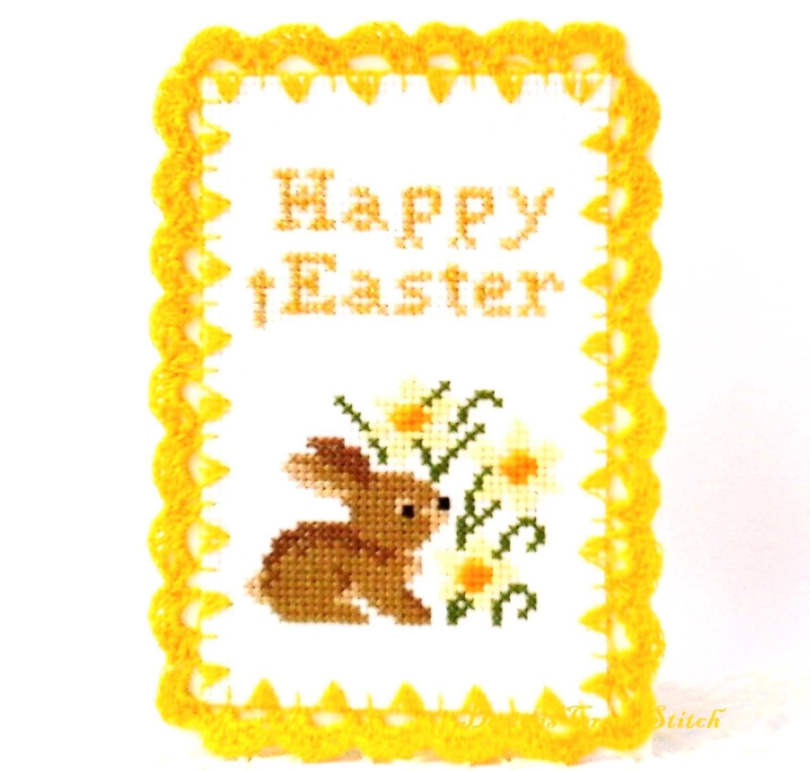 Happy Easter Greeting Card, Easter Bunny Embroidery Design, | Inspire ...