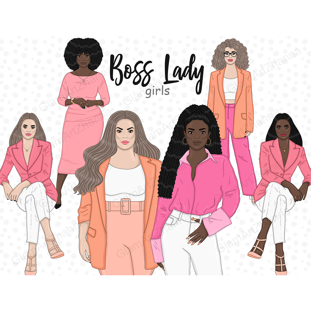 Boss Babe Clipart Bundle | Planner GIrl Illustration - Inspire Uplift