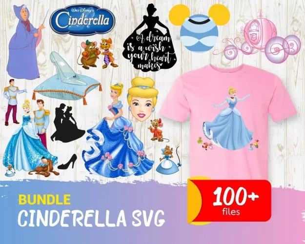 100 CINDERELLA SVG BUNDLE - SVG, PNG, DXF, EPS, PDF Files Fo | Inspire ...