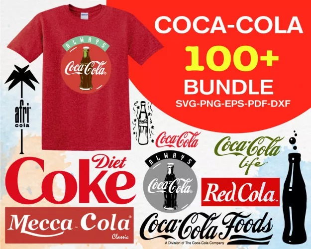 100 COCA-COLA SVG BUNDLE - SVG, PNG, DXF, EPS, PDF Files For | Inspire ...