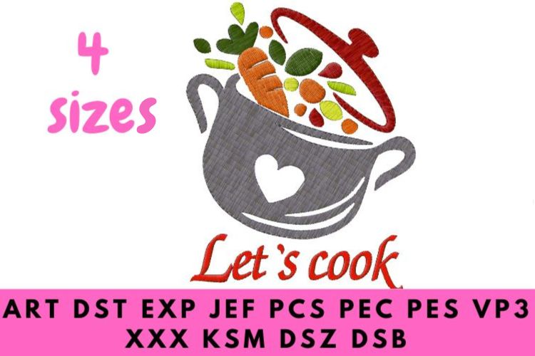 Embroidery design, let's cook. Suitable for all embroidery m | Inspire ...