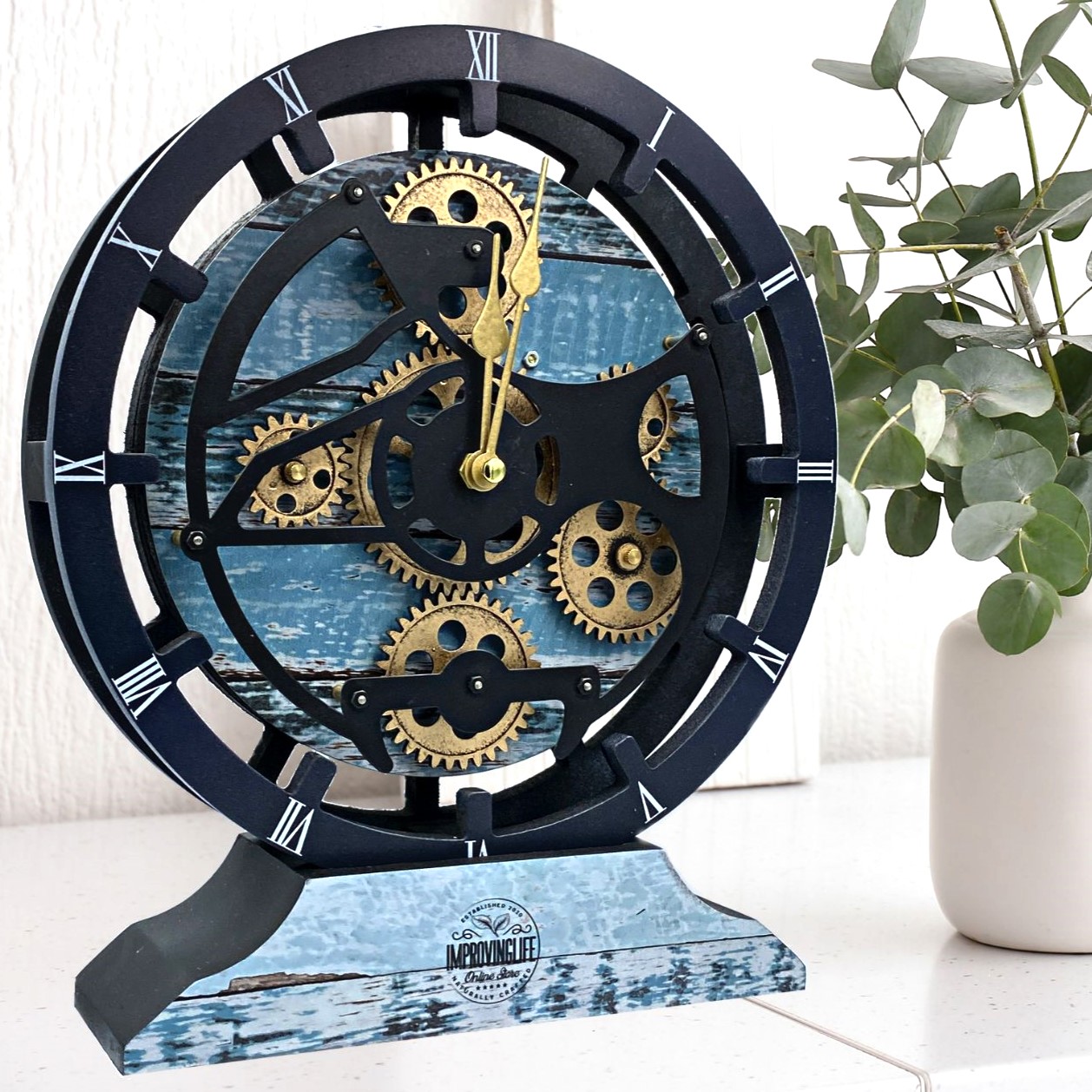 Desk Clock 10 Inches with Real Moving Gear convertible into | Inspire ...