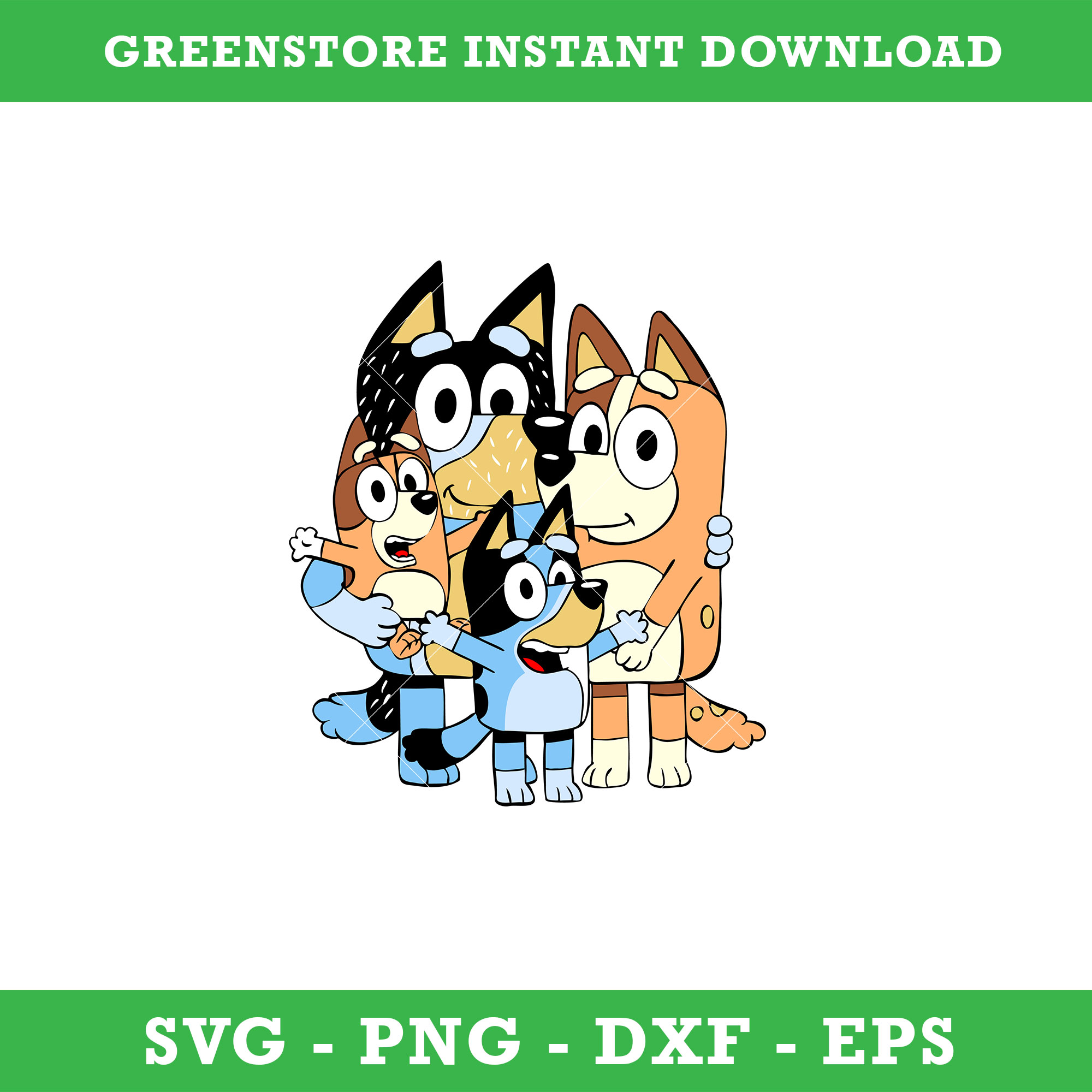 Bluey Family Svg, Bluey Svg, Cartoon Svg, Png Eps Dxf, Insta - Inspire ...