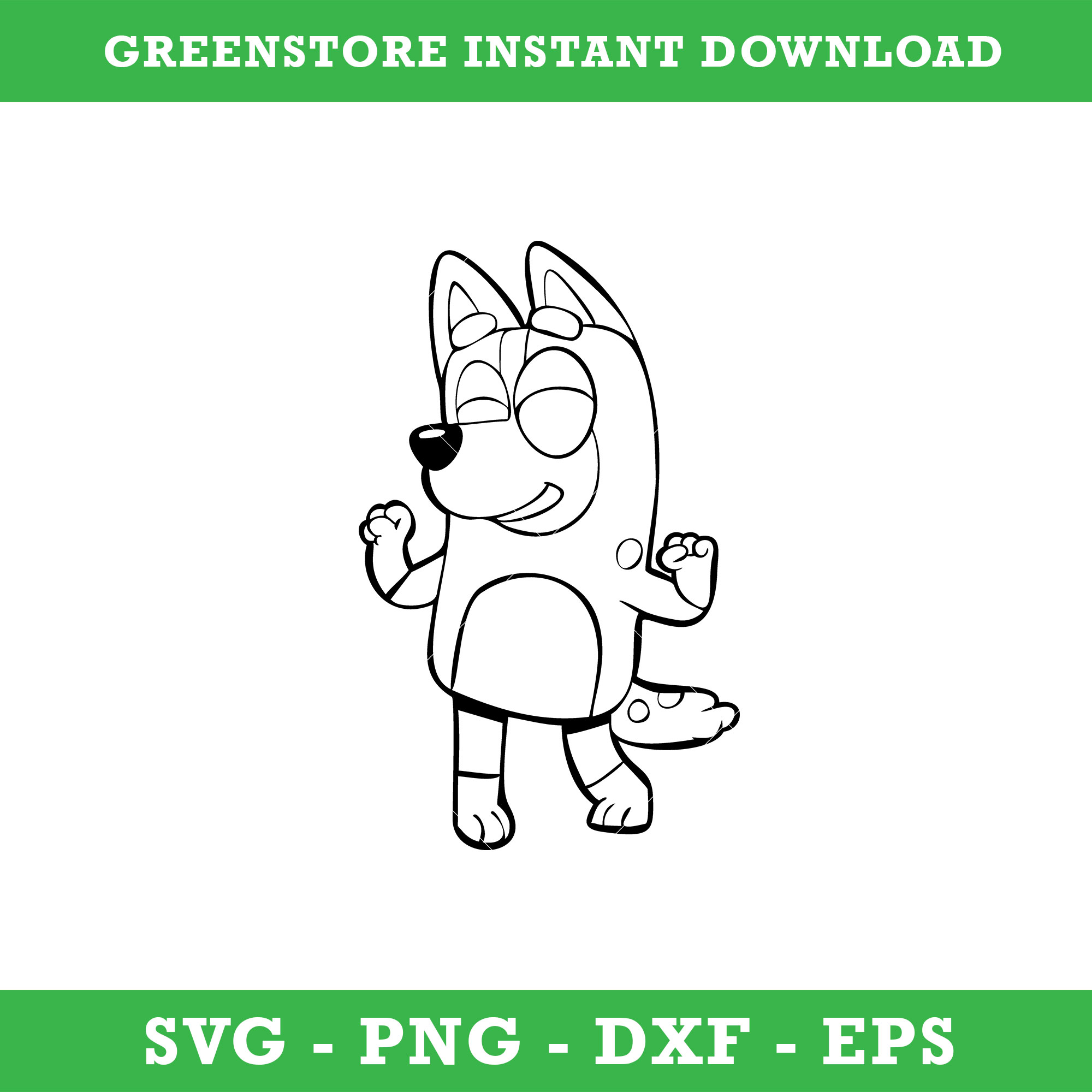 Bluey Outline Svg, Bluey Svg, Cartoon Svg, Png Eps Dxf, Inst | Inspire ...