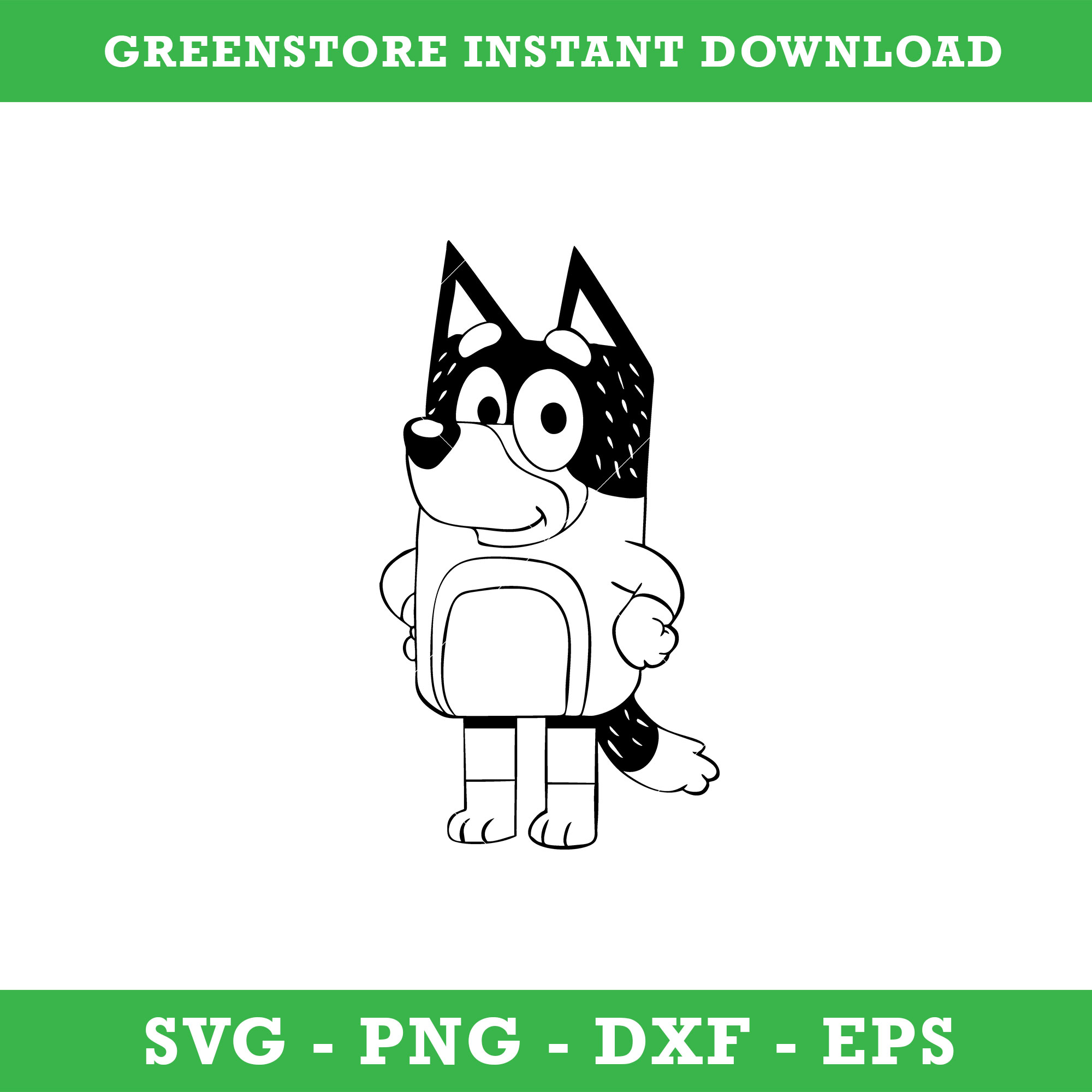 Bluey Dad Outline Svg, Bandit Svg, Bluey Svg, Cartoon Svg, P - Inspire ...