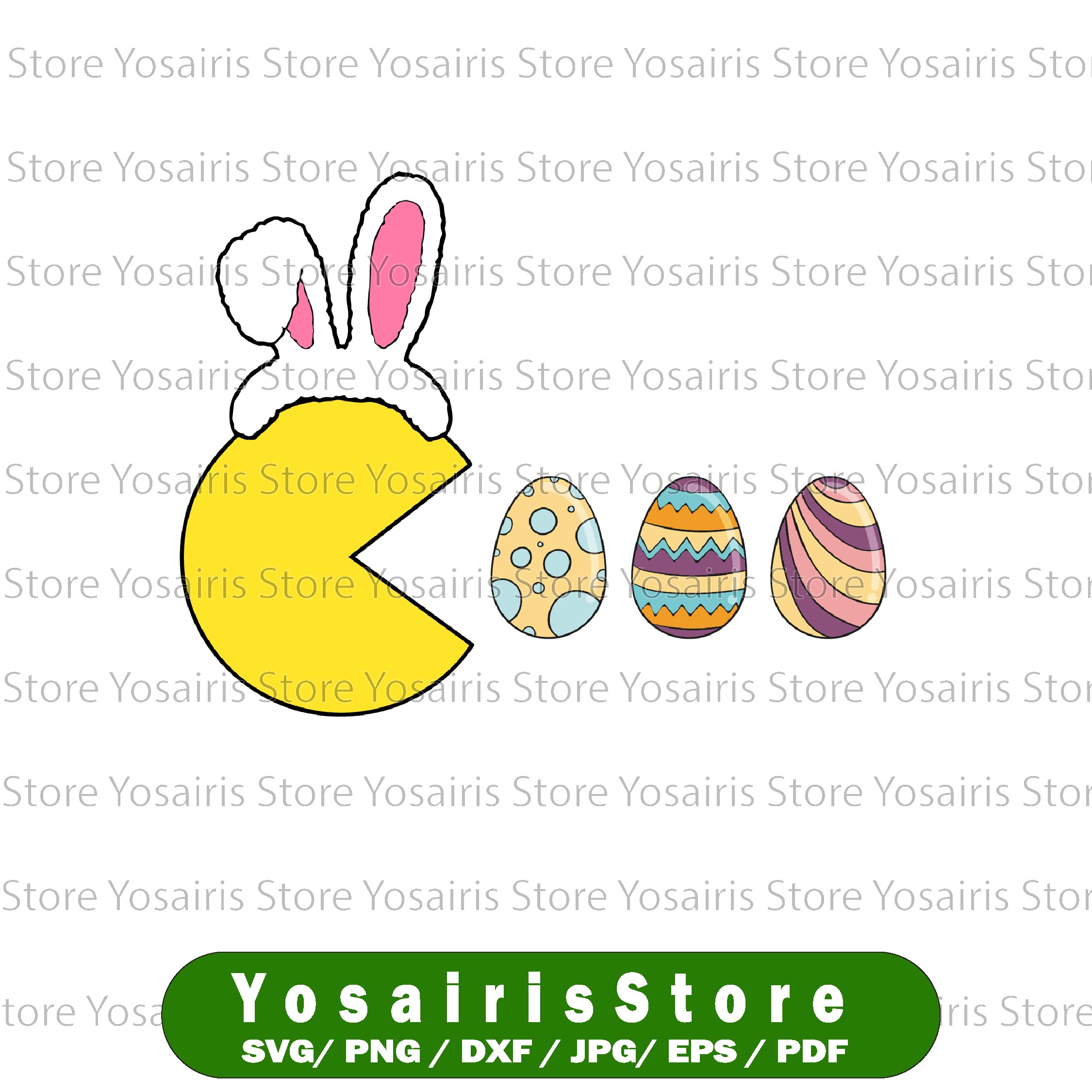 Pacman bunny svg png, Easter bunny svg, png Video game svg p | Inspire ...