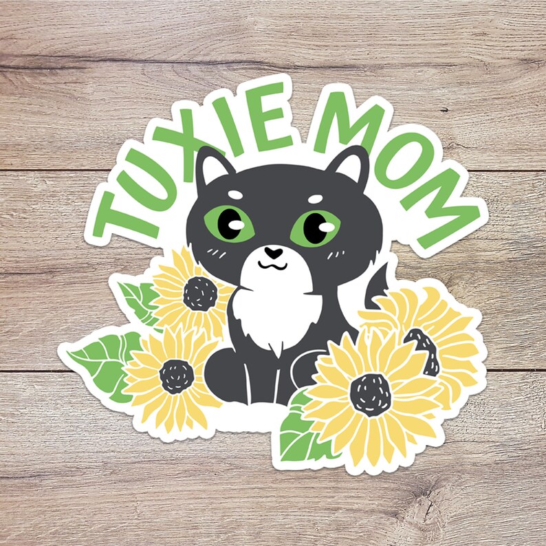 Tuxie Mom cat sticker, Waterproof vinyl decal, Great gift fo - Inspire ...