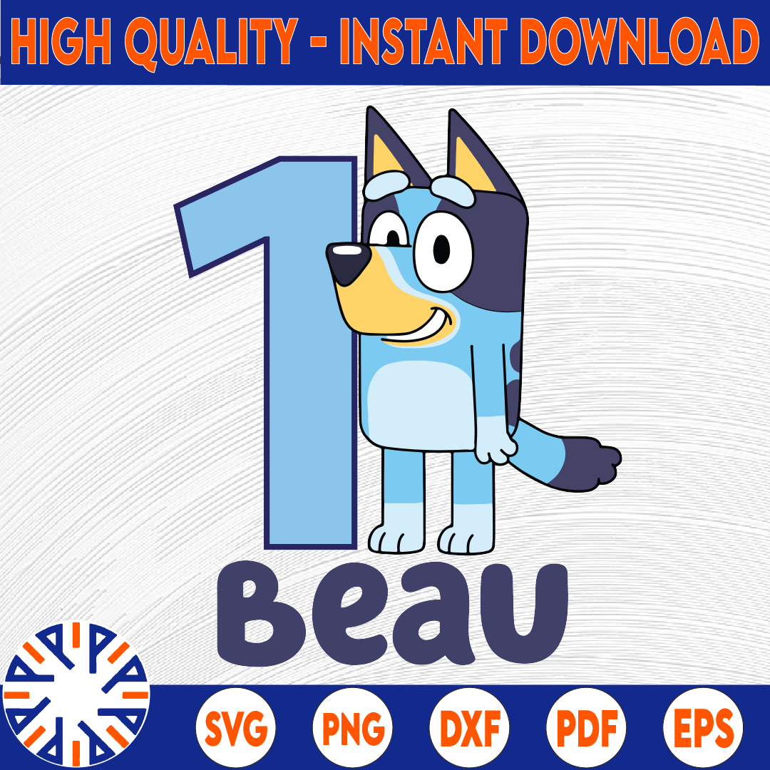 Custom Name Bluey, Personalized Name and Age Bluey Birthday | Inspire ...