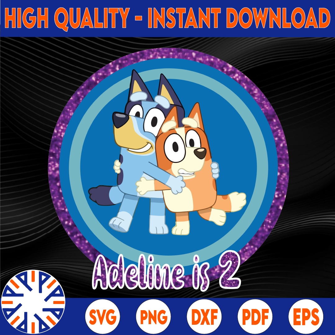 Bluey and Bingo Personalized Name and Age Png, Bluey Family | Inspire ...
