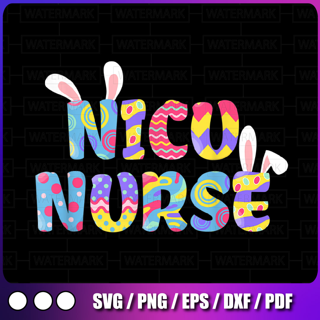 Easter NICU Png,Nurse Cute Bunny Ears Png, Happy Easter Eggs | Inspire ...