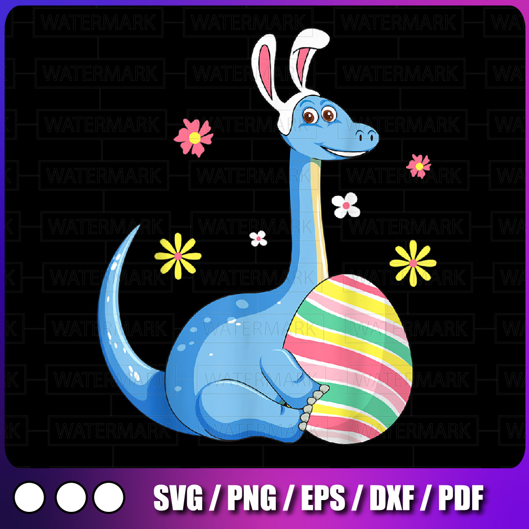 Easter Day T Rex Dino Rabbit Ears With Egg Png, Funny Dinosa | Inspire ...
