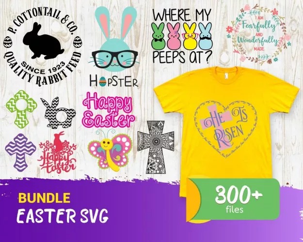 300 EASTER SVG BUNDLE - SVG, PNG, DXF, Files For Print And C | Inspire ...