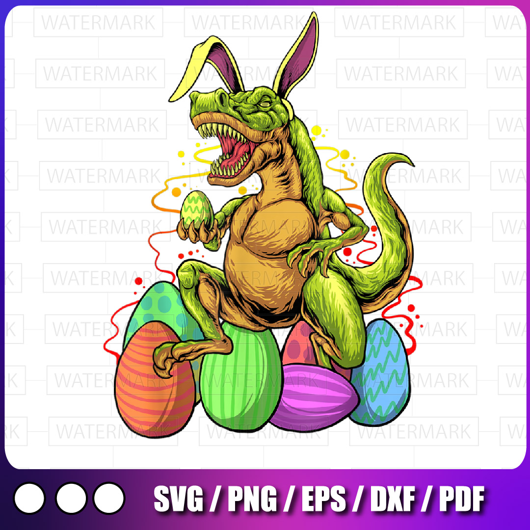 Easter Dinosaur Png, T-Rex Bunny Png, Happy Easter Png Files | Inspire ...