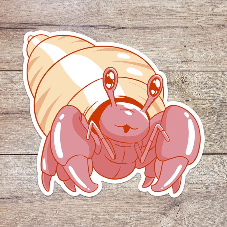 Hermit crab sticker, Waterproof vinyl decal, Great gift for | Inspire ...