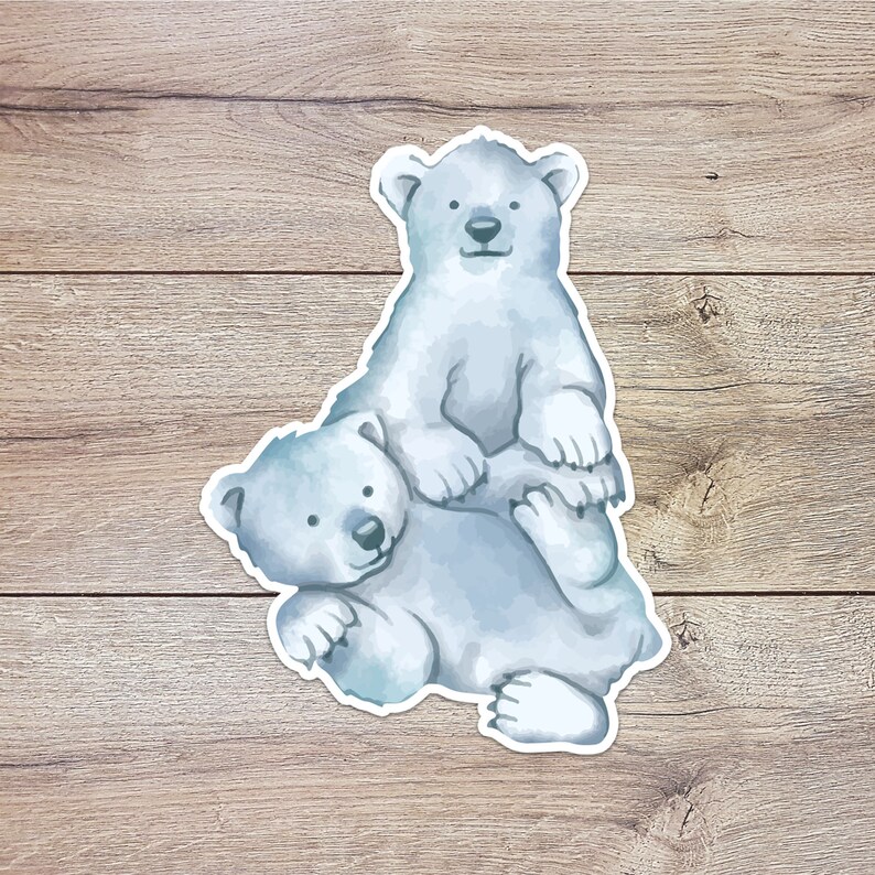 Watercolor polar bear sticker, Waterproof vinyl decal, Great - Inspire ...
