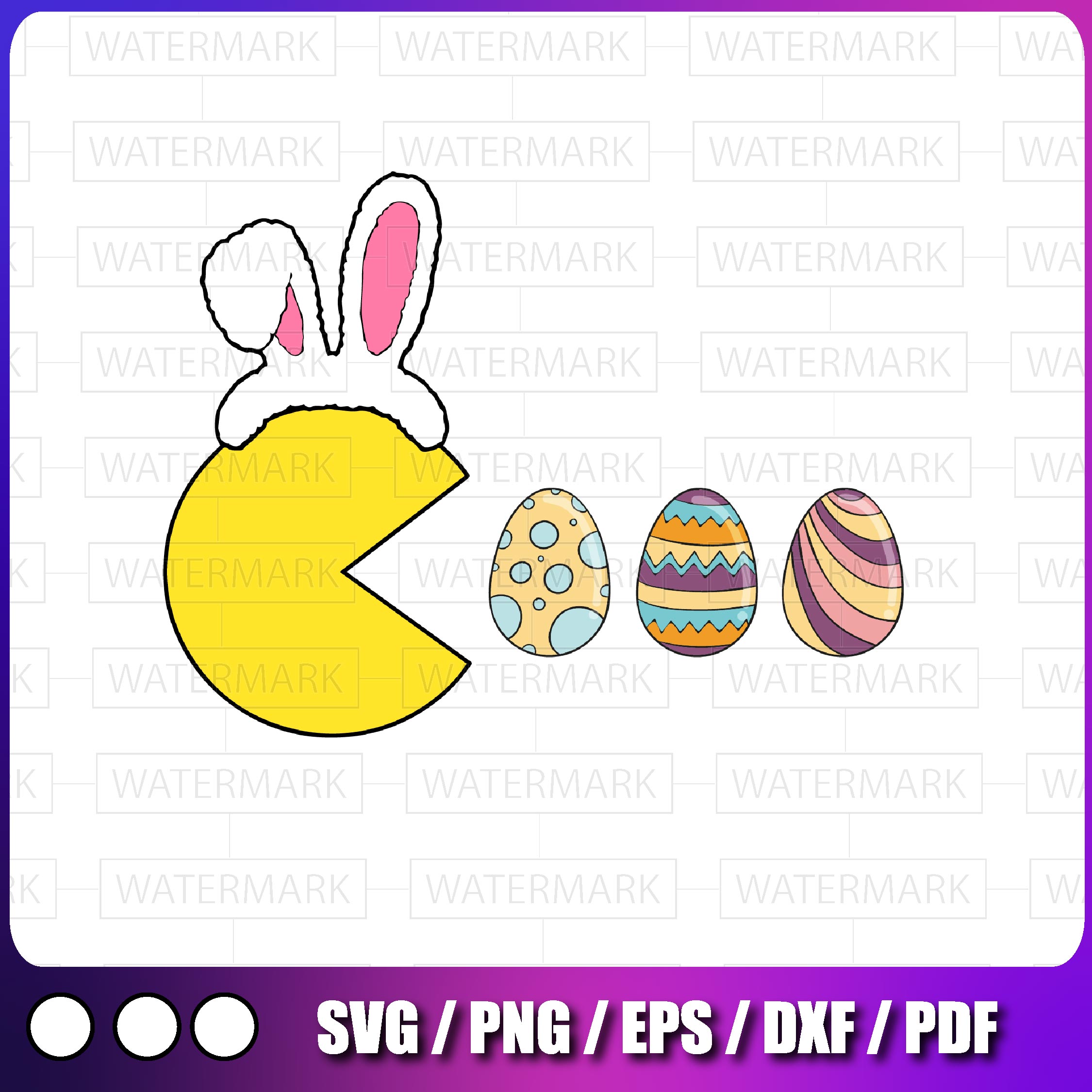 Pacman bunny svg png, Easter bunny svg, png Video game svg p | Inspire ...