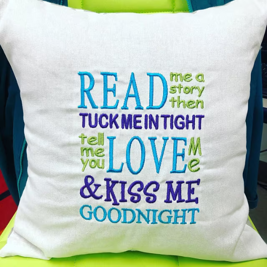 Read me a story embroidery design 3 Sizes reading pillow-INS | Inspire ...