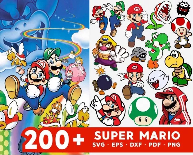200 SUPER MARIO SVG BUNDLE - SVG, PNG, DXF, EPS, PDF Files F | Inspire ...